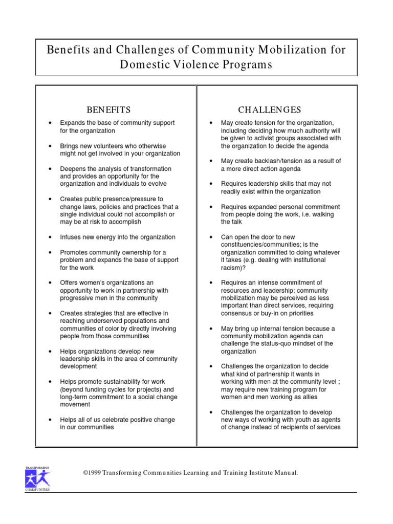 Benefits - and - Challenges of Comm Mobilization | PDF | Community ...