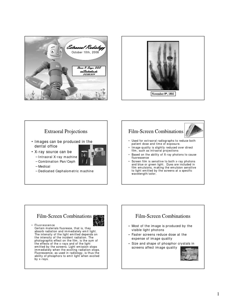 Extraoral Radiology: Extraoral Projections Film-Screen Combinations ...