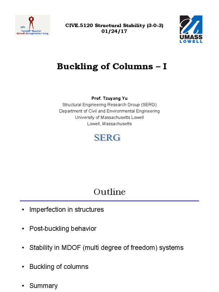 Buckling Behavior of Columns: An Analysis of Imperfection, Post ... Buckling Behavior of Columns: An Analysis of Imperfection, Post ...