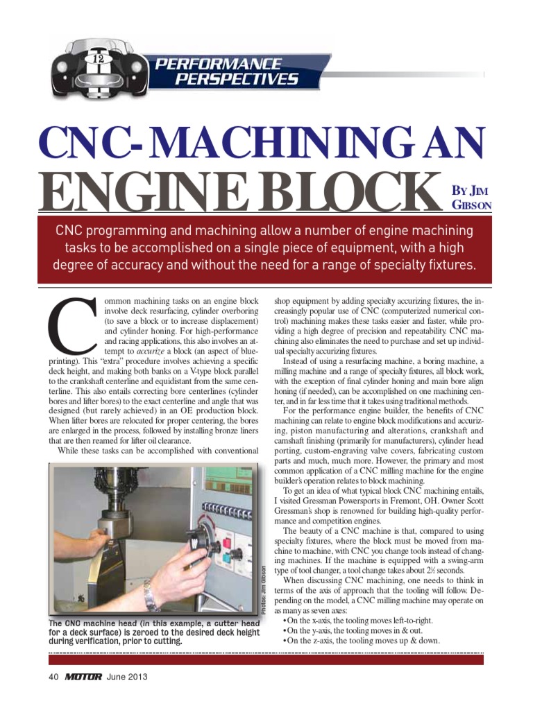 Cnc-Machining An: Engine Block | PDF | Numerical Control | Machining