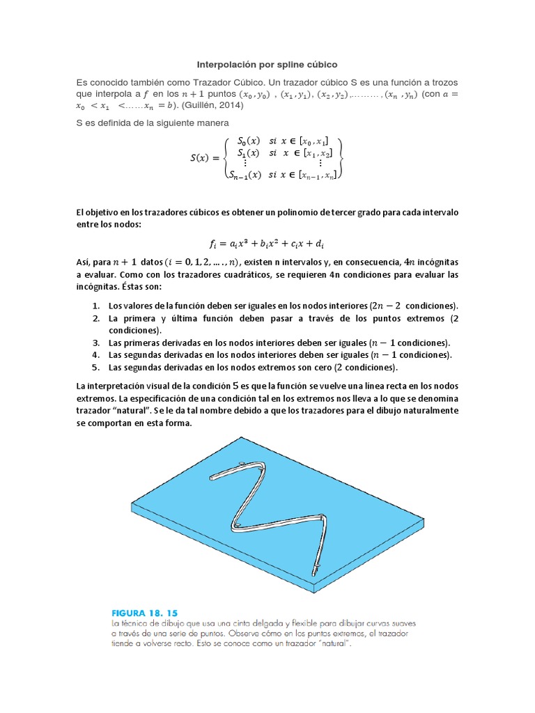 Interpolación con Spline Cúbico | PDF | Spline (Matemáticas) | Ecuaciones