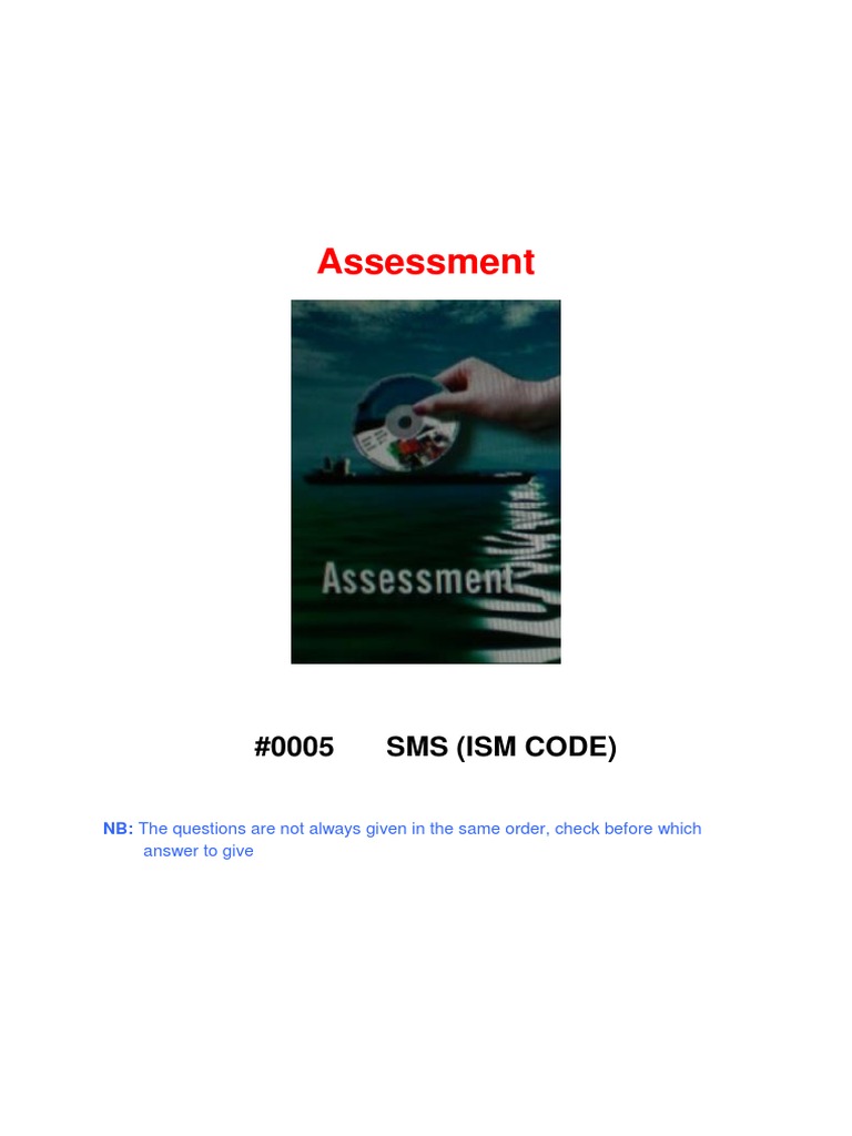 Assessment: #0005 Sms (Ism Code) | PDF | Business
