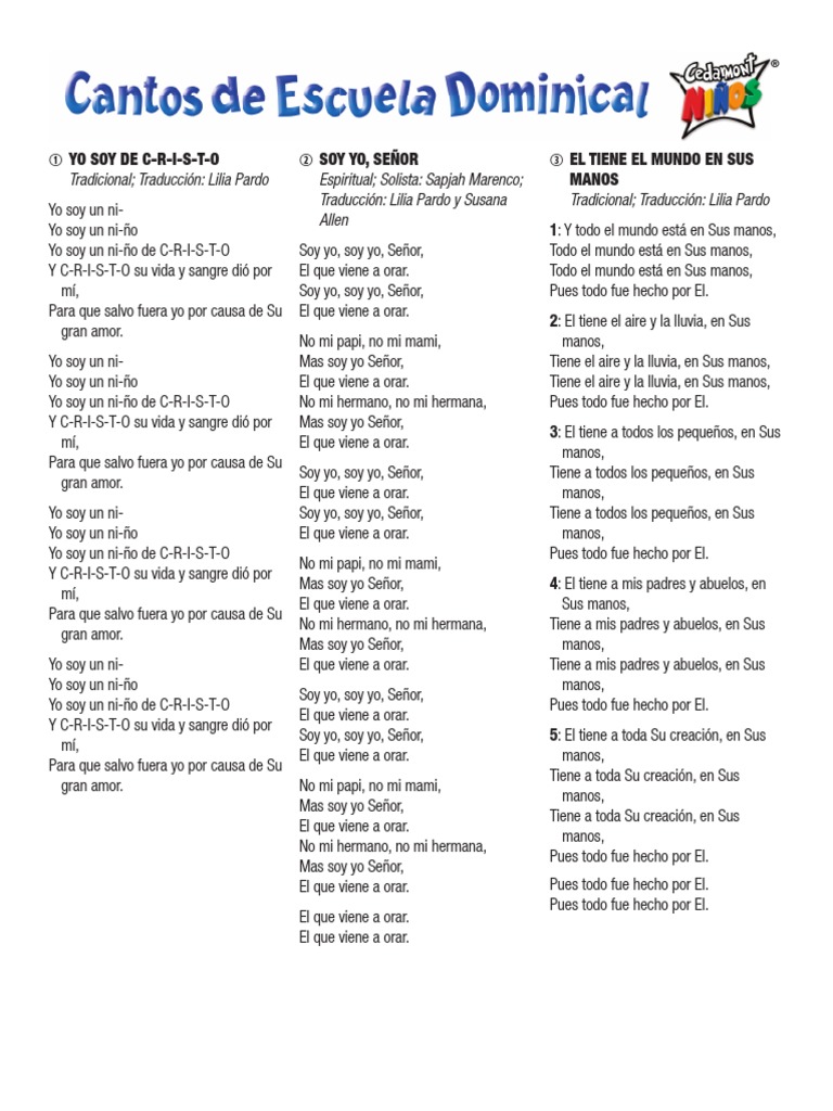 Cedarmont Niños - Cantos de Escuela Dominical | PDF | Cristo (título ...