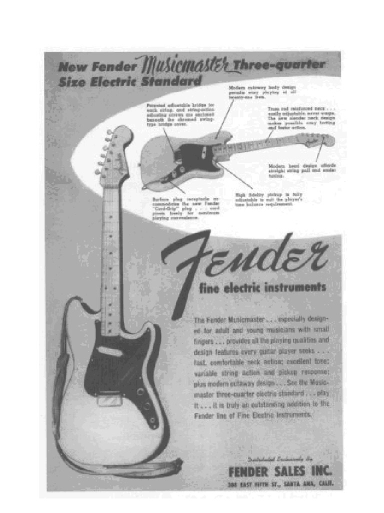 Fender 1956 Musicmaster Guitar Ad PDF | PDF