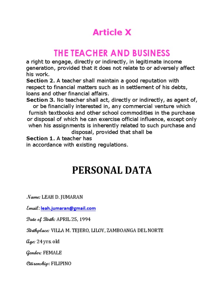 Article X | PDF | Teachers | Social Institutions