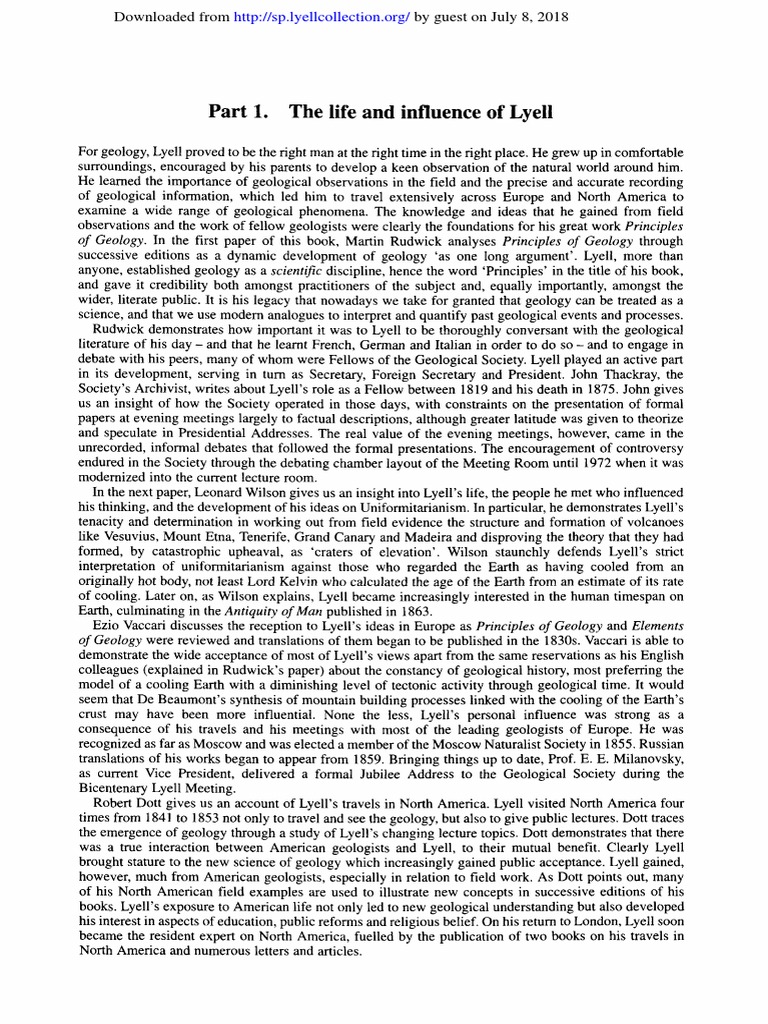 Lyell Charles Story | PDF | Charles Darwin | Geology