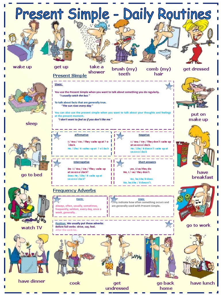 Present Simple Daily Routines Frequency Adverbs | PDF