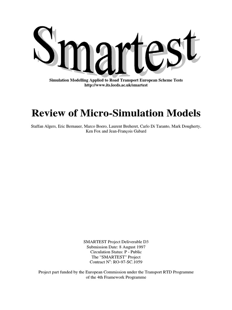 Review of Micro-Simulation Models - Leeds University 1998 | PDF | Traffic | Simulation