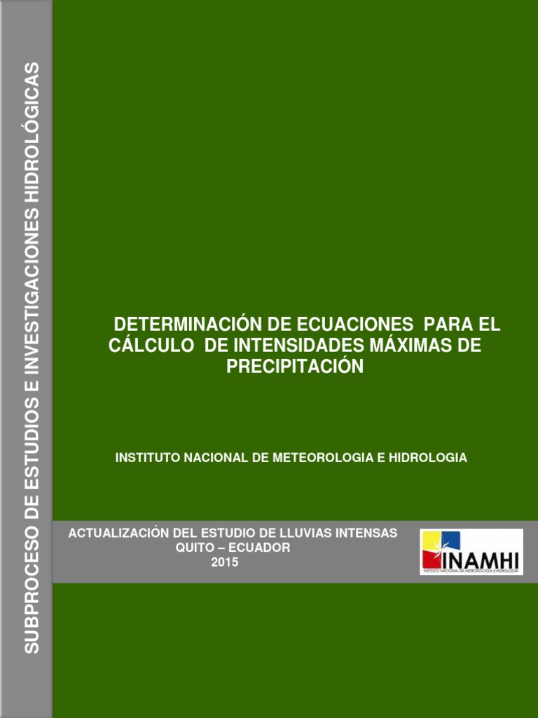 001 4 Idf Inamhi | PDF | Precipitación | Hidrología
