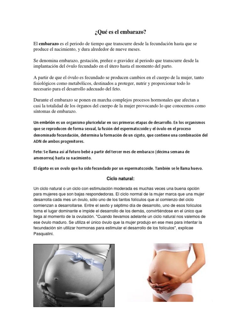 Definición y resumen del embarazo | PDF