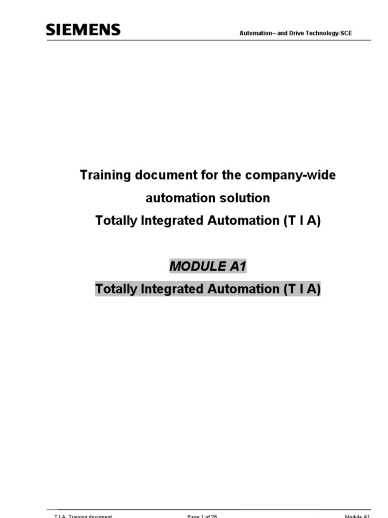 Siemens Tutorial | PDF | Automation | Programmable Logic Controller