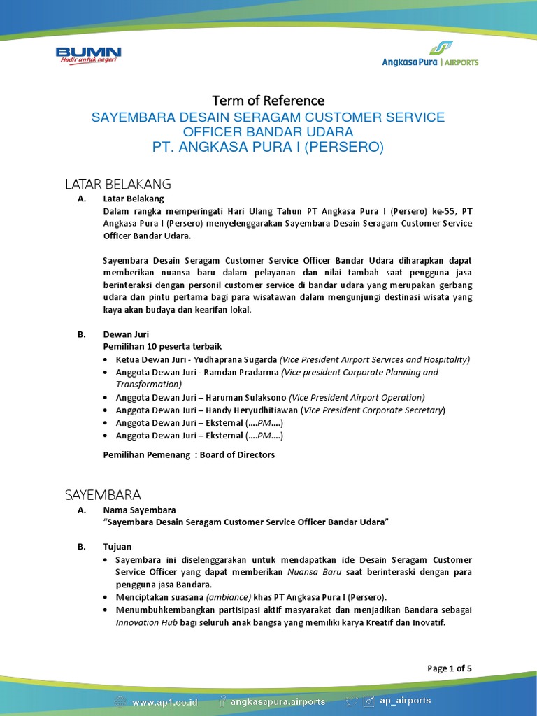 Sayembara Desain Seragam Customer Service | PDF