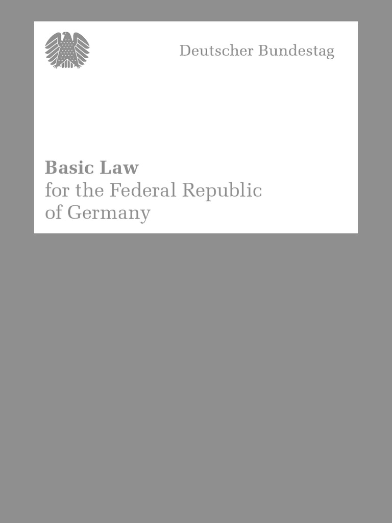 Basic Law: For The Federal Republic of Germany | PDF | Federal ...