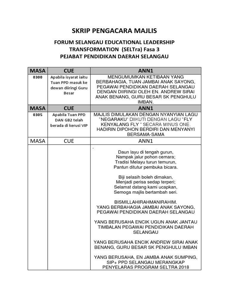 Forum Seltra Skrip Pengacara Majlis | PDF