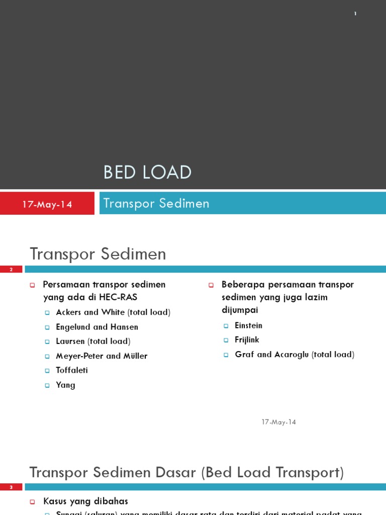 Transpor Sedimen Dasar (Bed Load) | PDF | Metode & Bahan Ajar