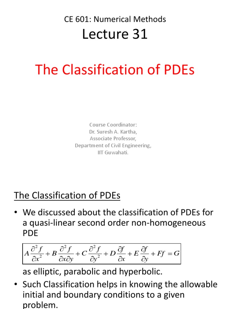 Ce 601 Num Meth Lecture 31 | PDF | Partial Differential Equation ...