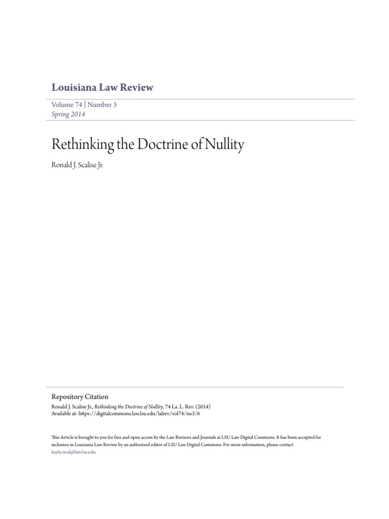 Rethinking The Doctrine of Nullity | PDF | Crime & Violence | Crime ...