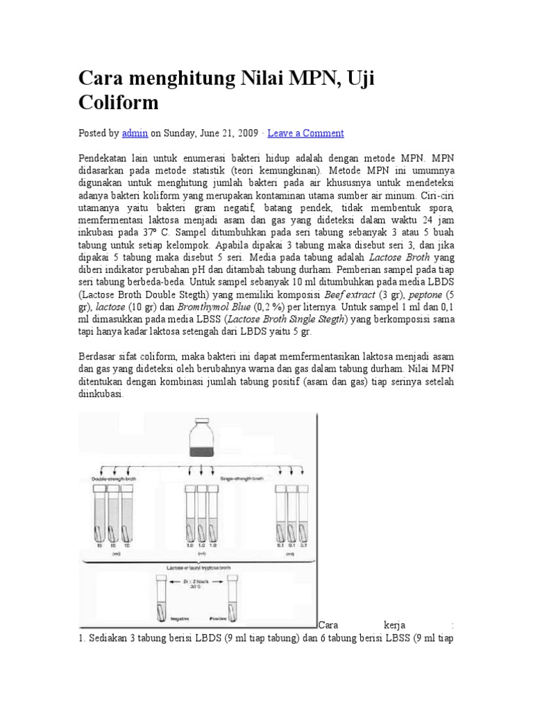 Cara Menghitung Nilai MPN | PDF