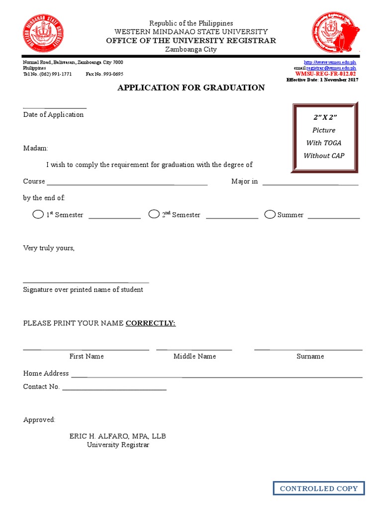 Application For Graduation | PDF
