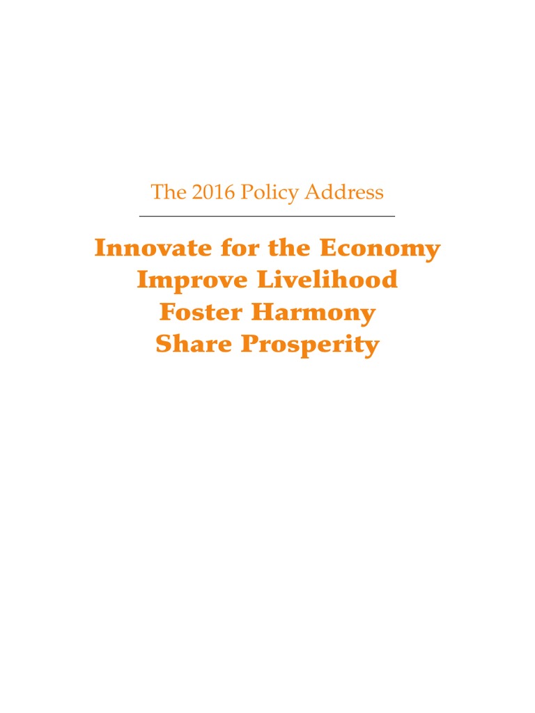 Innovate For The Economy Improve Livelihood Foster Harmony Share ...