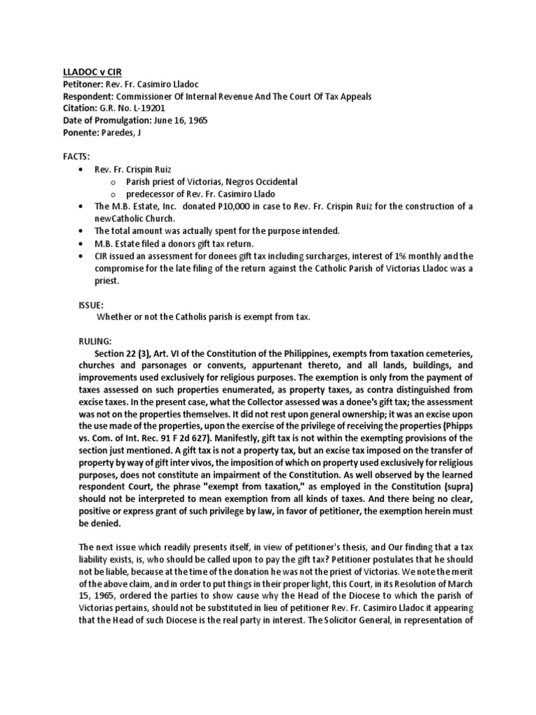 Lladoc V Cir | PDF | Charitable Organization | Taxes