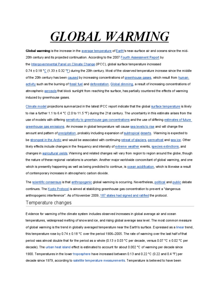 Global Warming | PDF | Climate Change | Greenhouse Gas
