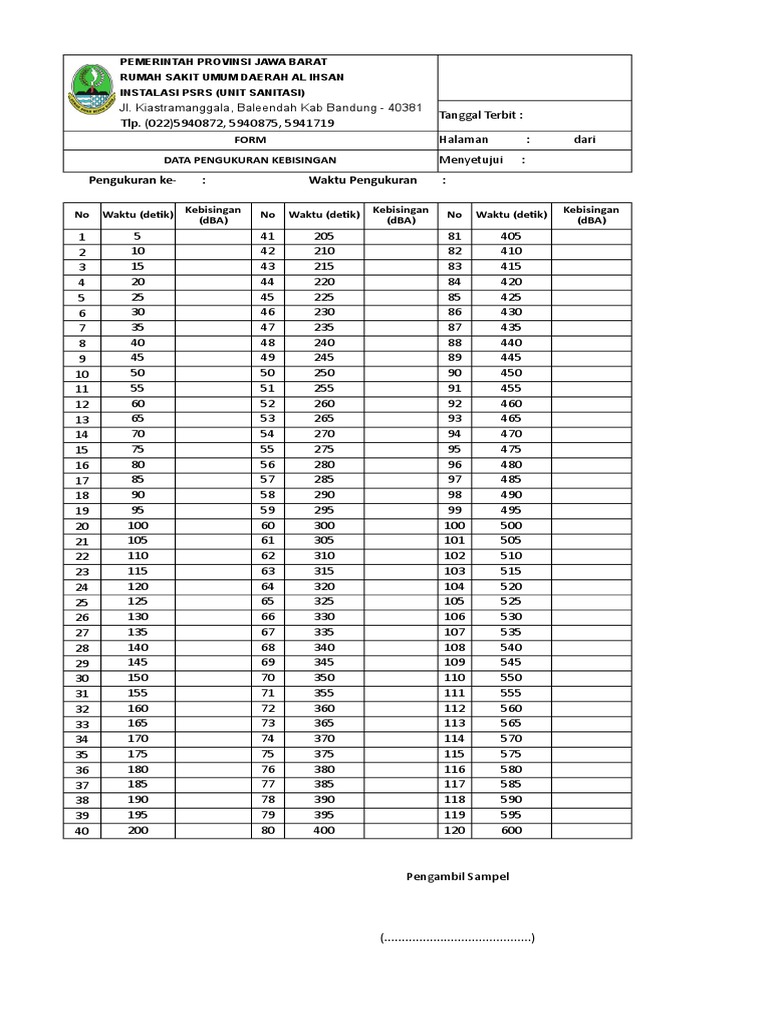 FORM Pengukuran Kebisingan | PDF