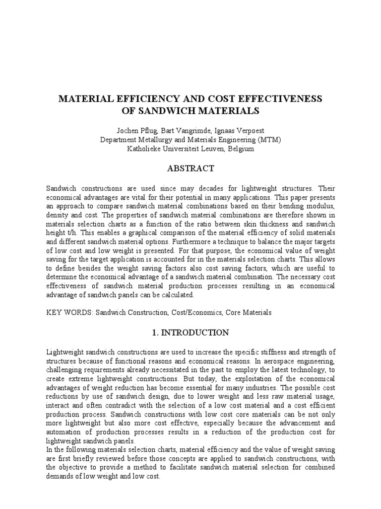 Material Efficiency and Cost Effectiveness | PDF | Bending | Strength ...
