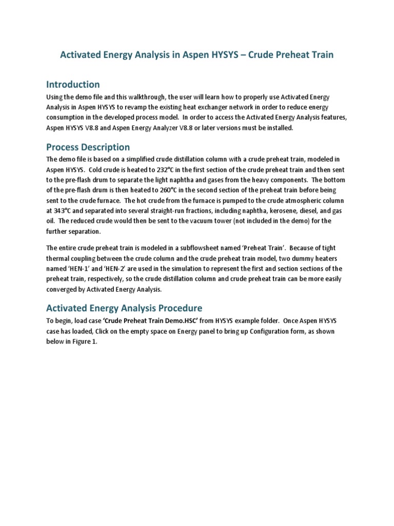Energy Analysis On A Crude Preheat Train | PDF | Petroleum | Heat Exchanger