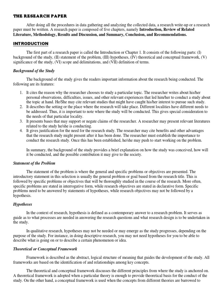 The Research Paper | PDF | Hypothesis | Justification