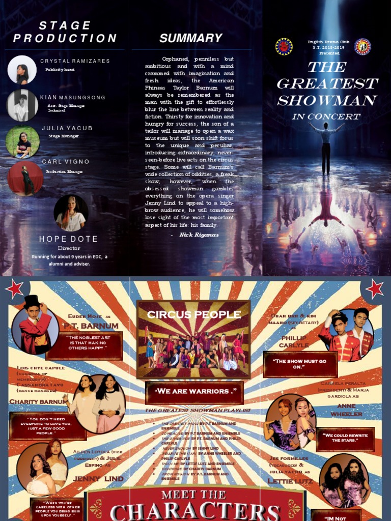 THE Greatest Showman THE Greatest Showman: Stage Production | PDF | P ...