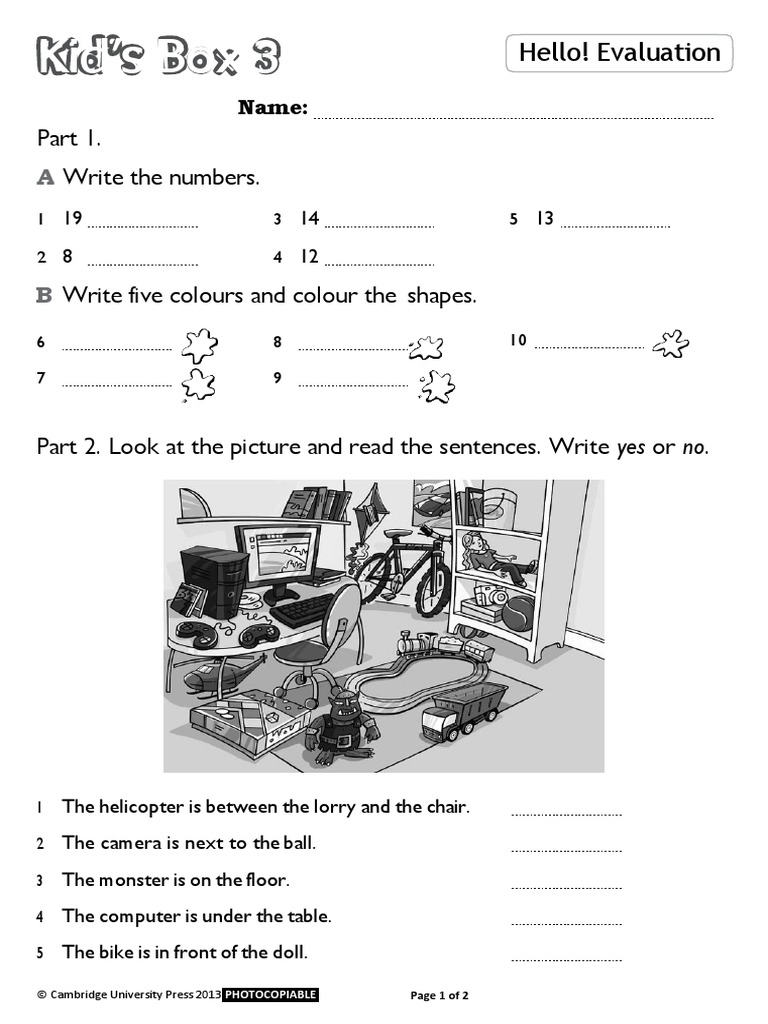 Kid's Box: Write The Numbers | PDF