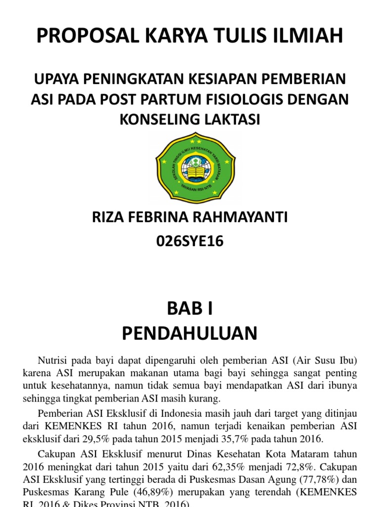 Proposal Karya Tulis Ilmiah | PDF