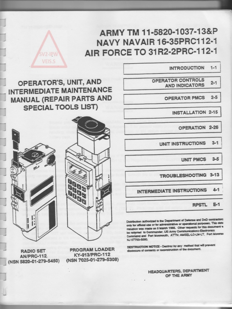 TM 11-5820-1037-13&P PRC-112 Stamp PDF | PDF