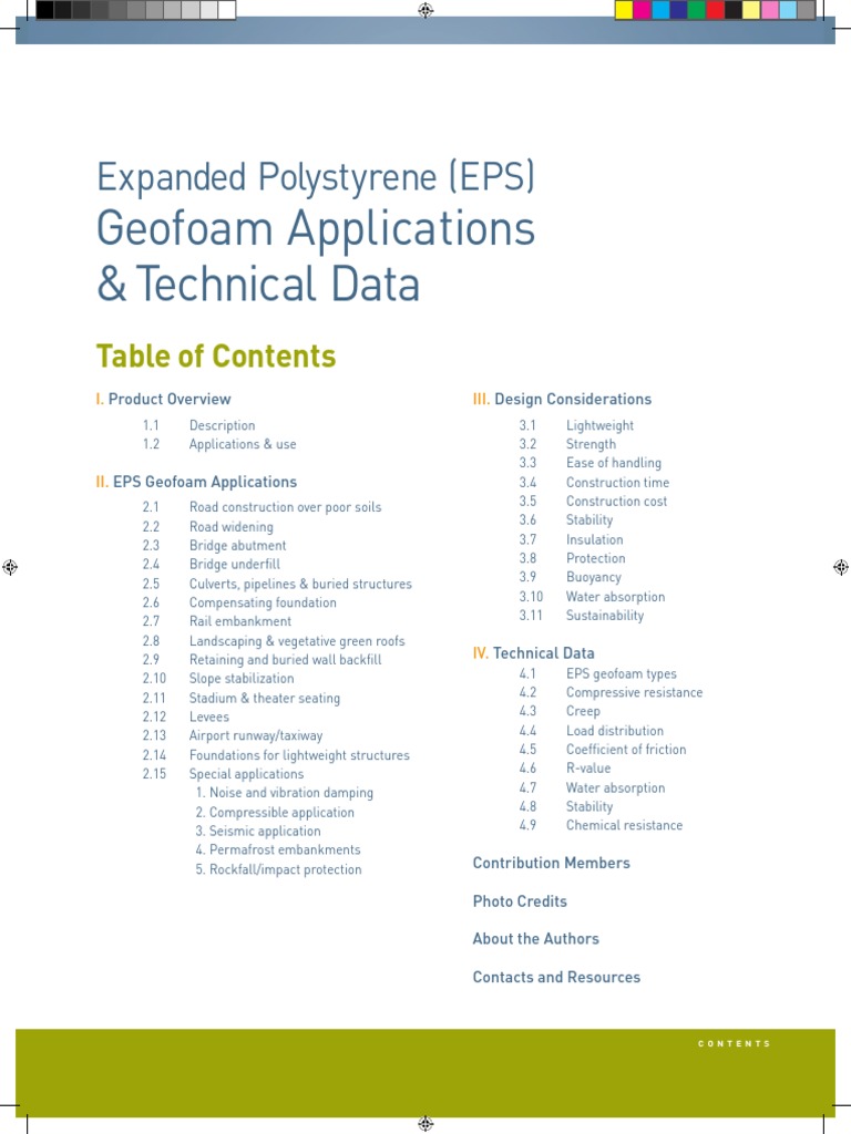 Geofoam Applications & Technical Data: Expanded Polystyrene (EPS) | PDF ...