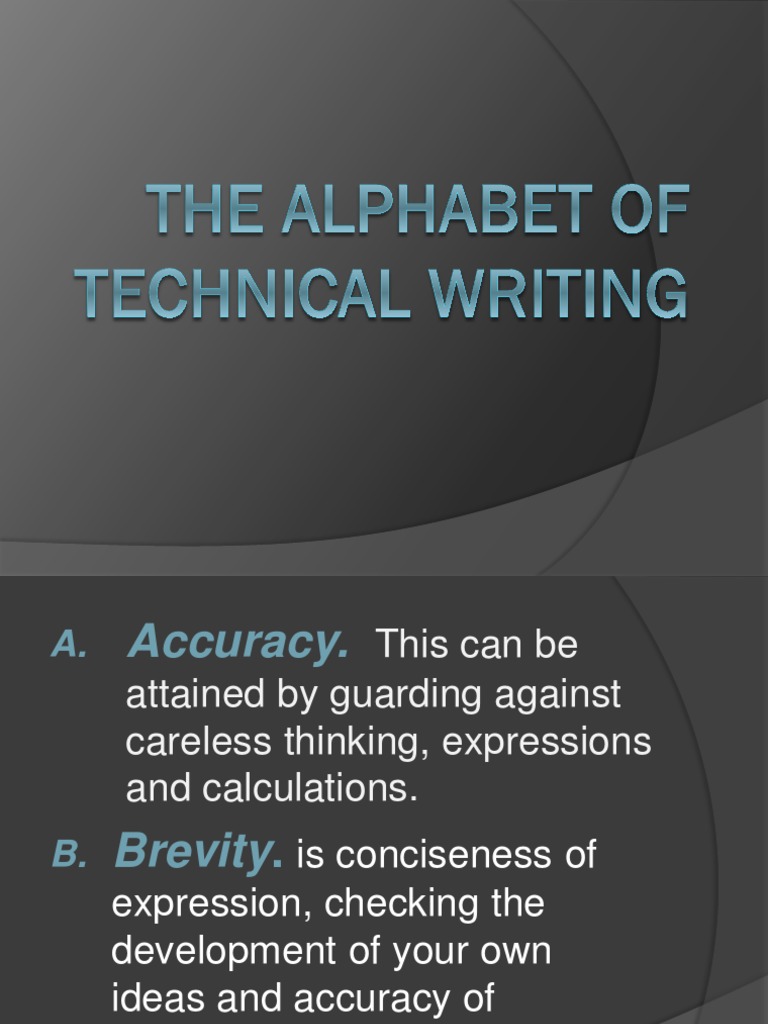 The Alphabet of Technical Writing | PDF | Justification | Communication