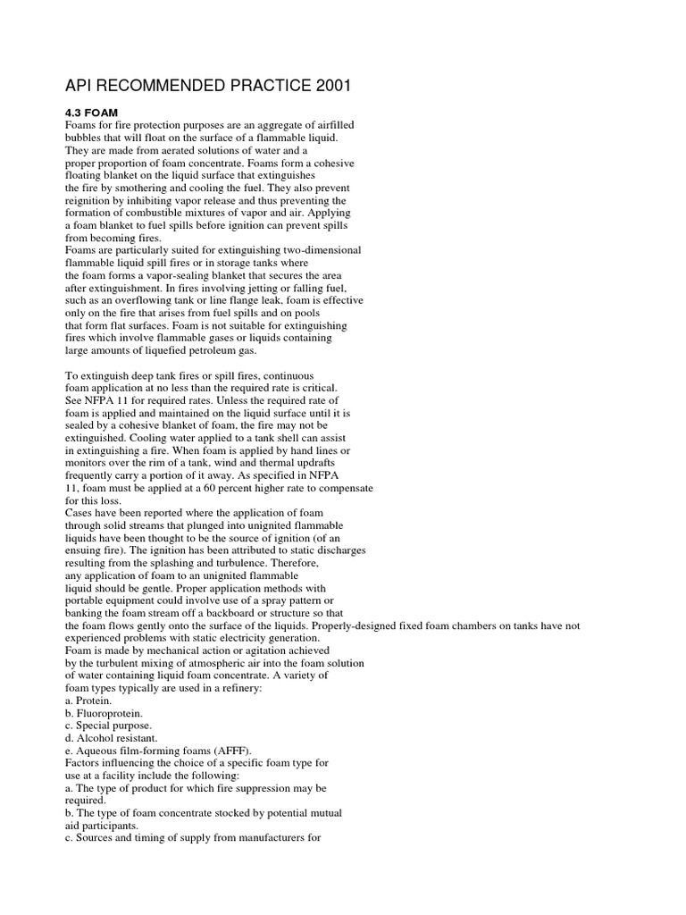 API Recommended Practice 2001 | PDF | Fires | Surface Tension
