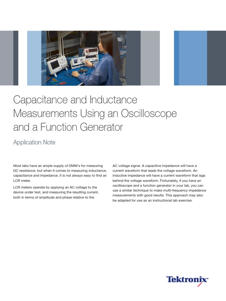 Capacitance And Inductance Measurements Using An Oscilloscope Pdf Pdf Electrical Impedance