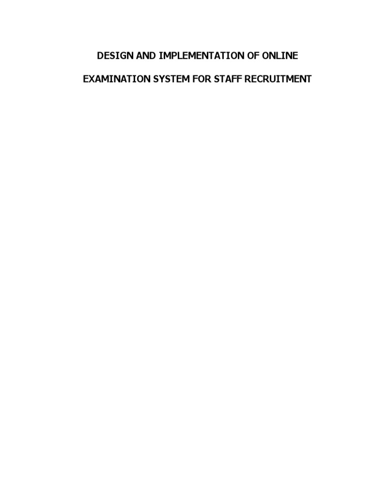Design and Implementation of Online Examination System For Staff ...