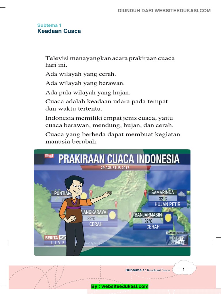 Materi Kelas 3 Tema 5 Subtema 1 Keadaan Cuaca | PDF