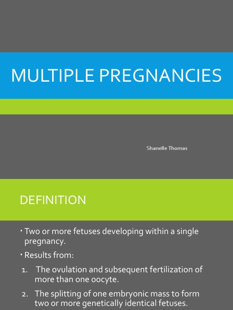 Multiple Pregnancies: Shanelle Thomas | PDF | Twin | Childbirth