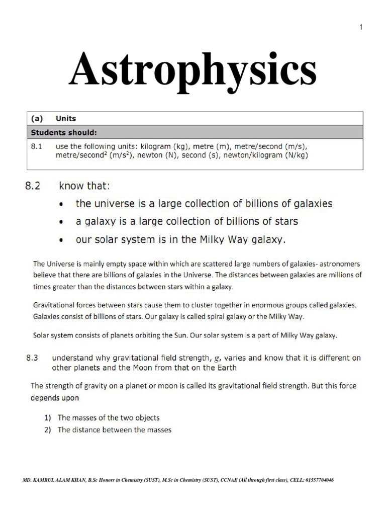 Astrophysics For Edexcel Igcse | PDF | Nature
