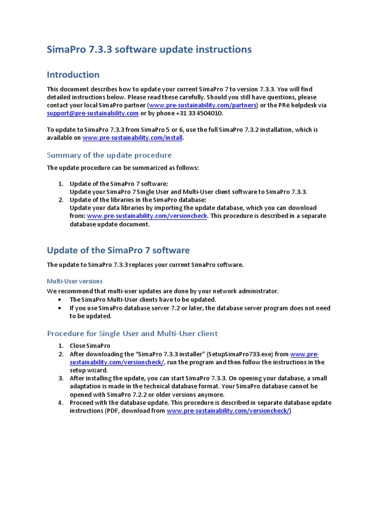 Sima Pro 733 Software Update | PDF