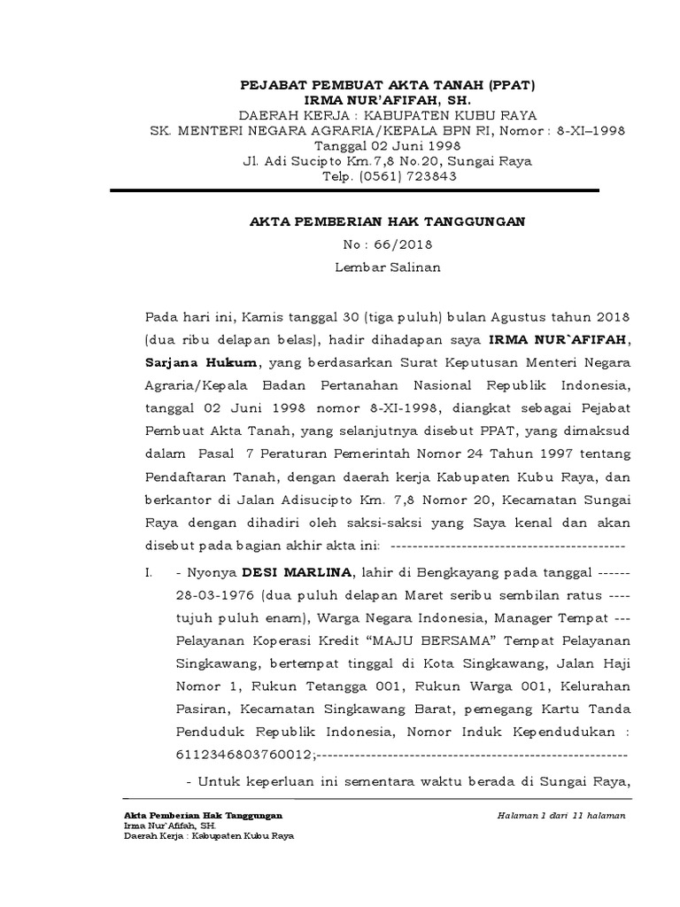 APHT Berdsrkan SKMHT | PDF