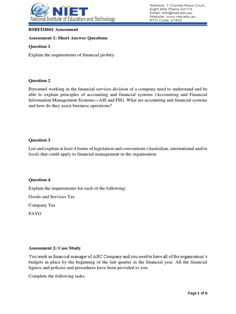 Financial Case Study | PDF | Risk | Risk Management