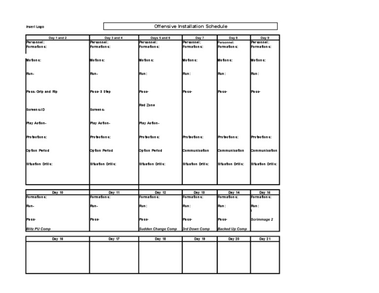 Football Install Sheet | PDF
