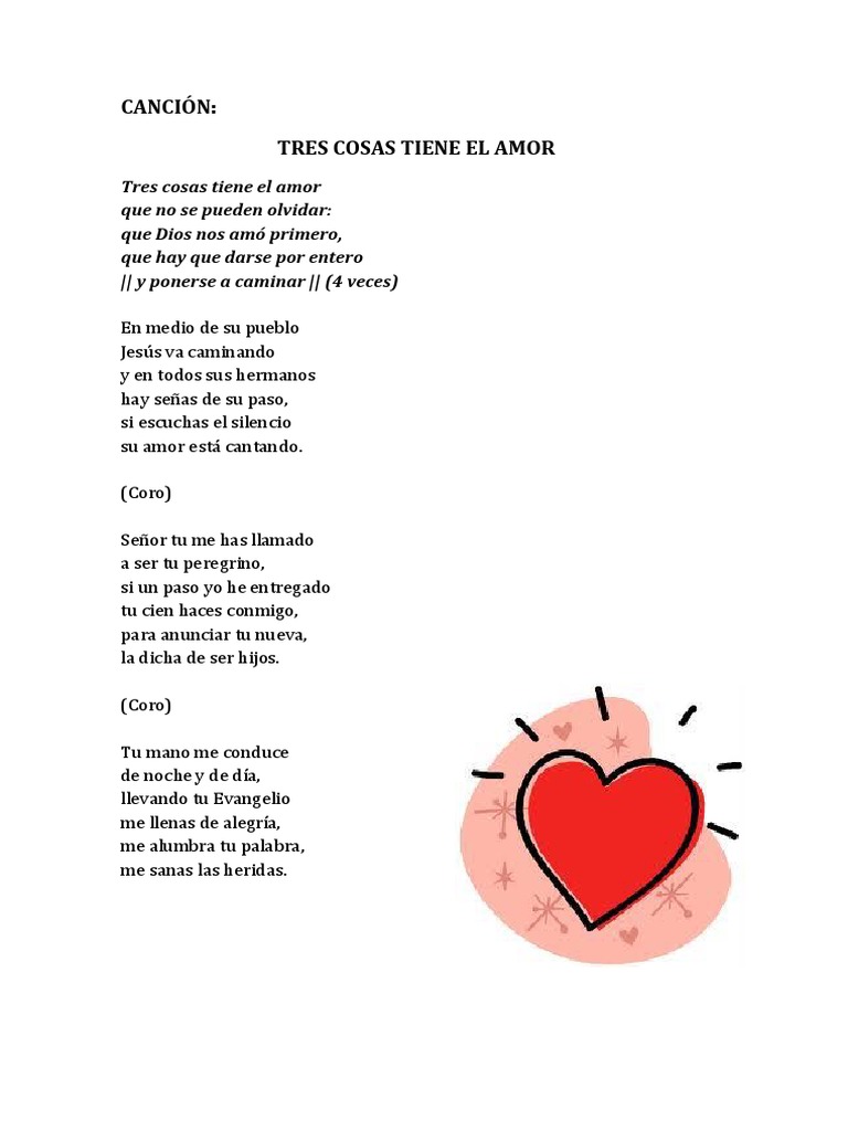 Canción Tres Cosas Tiene El Amor | PDF | Arte | Religión y espiritualidad