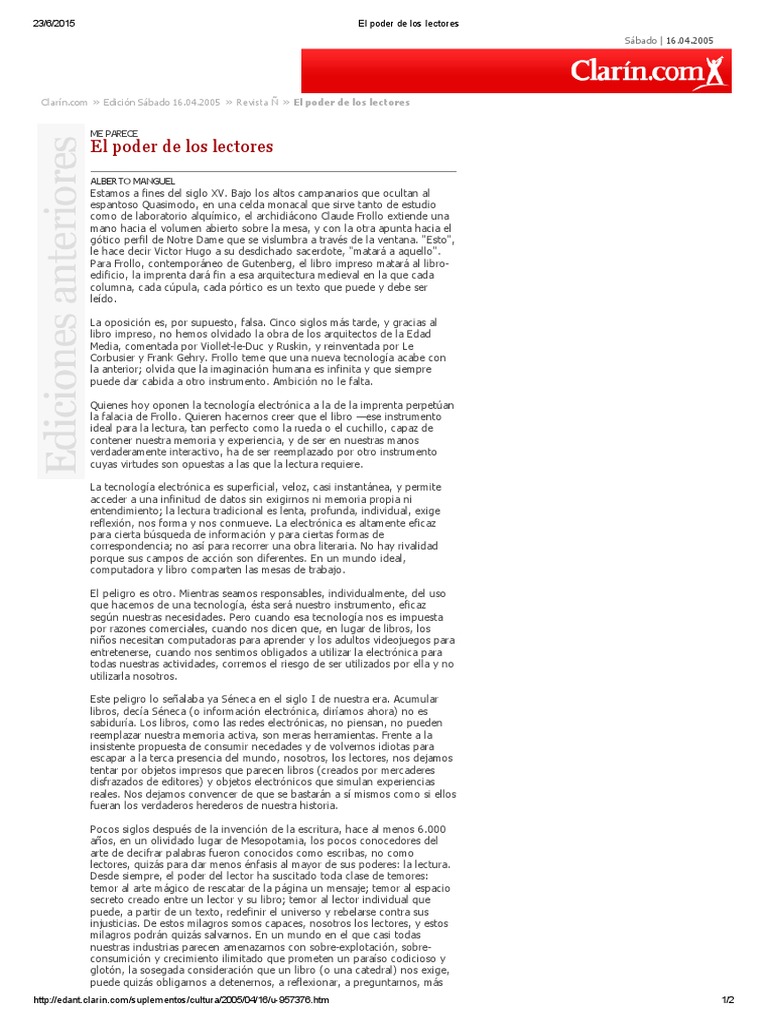 El Poder de Los Lectores | PDF | Libros | Imprenta