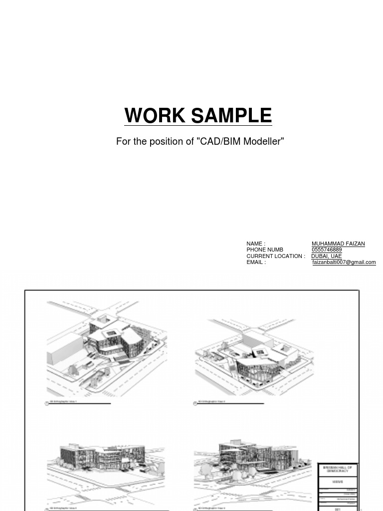 Work Sample of Revit Architecture | PDF
