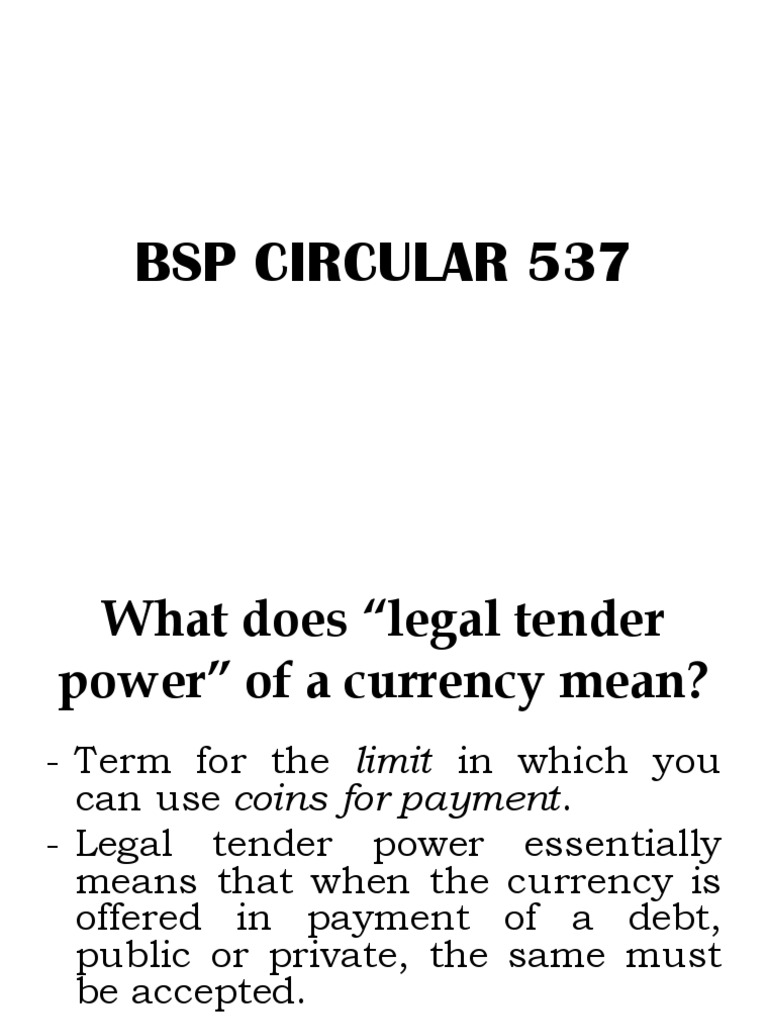 BSP Circular 537 | PDF